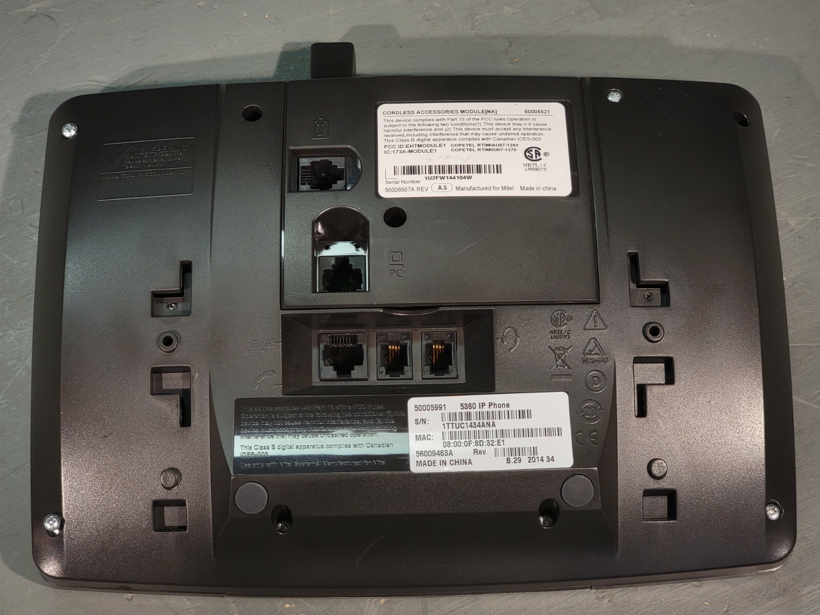 MITEL 5360 IP VOIP PHONE 50005991 w/ 50005521 ACCESSORIES MODULE ...