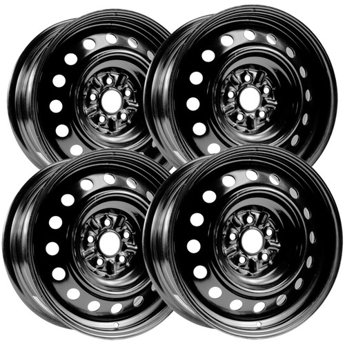 (Set of 4) RTX Steel 16x6.5 5x4.5" +40mm Black Wheels Rims 16" Inch ...