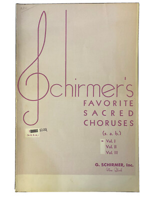 SCHIRMER'S FAVORITE SACRED CHORUSES V.1 Choral Book/Songbook~SAB~#1678 ...