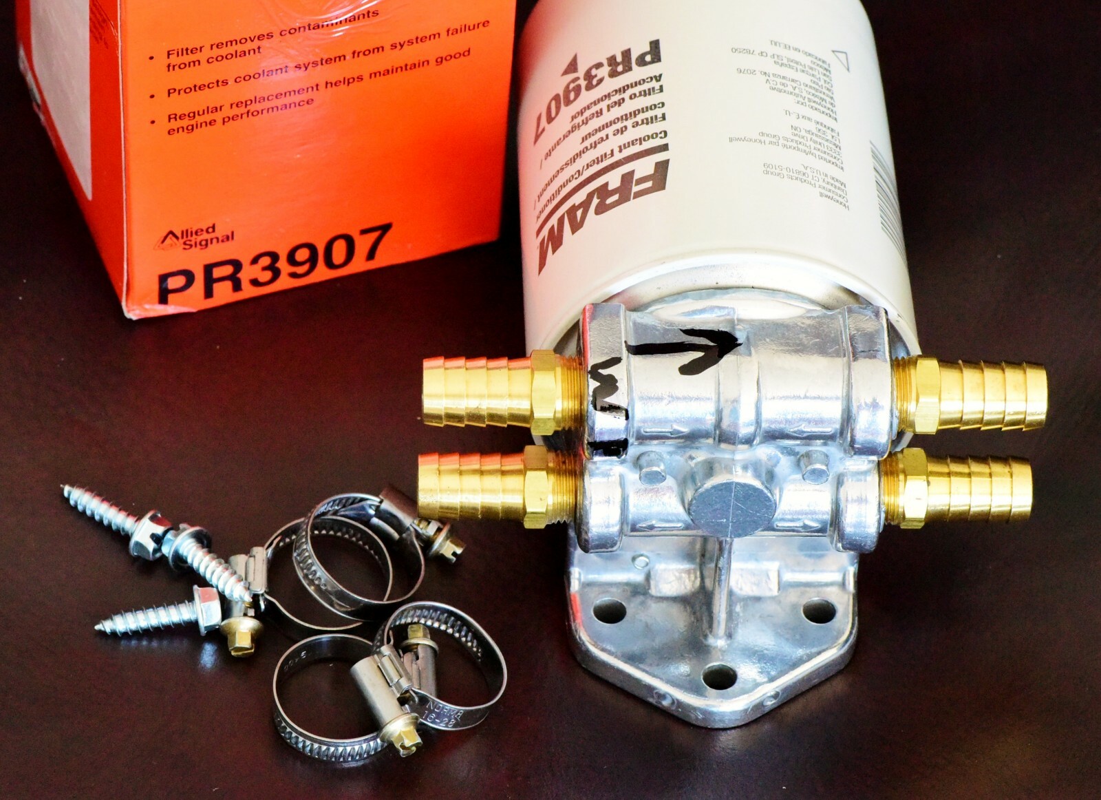 4 Port Inline Coolant Kit For 5/8" Hose NO Filter FRAM PR3907 4-Units ...