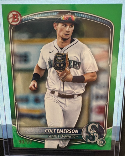 Colt Emerson 2025 Bowman Green Parallel #BP-17 Seattle Mariners 90/99 ...