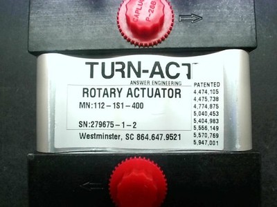 Turn-Act 112-1S1-400 Rotary Actuator 3/4" SN:279675 | eBay
