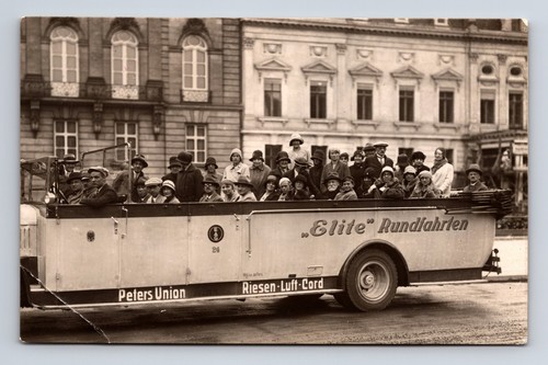 RPPC German Tour Bus Elitre Rundfahrten Lots of People Real Photo ...