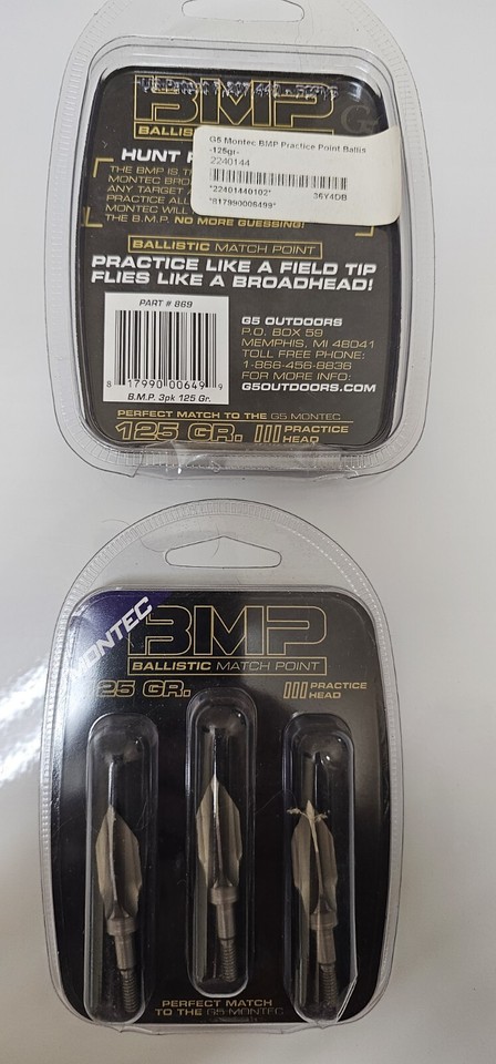 (1) Pack G5 OUTDOORS Montec M3 125 Grain BMP Broadheads, 3 Pack (M869 ...