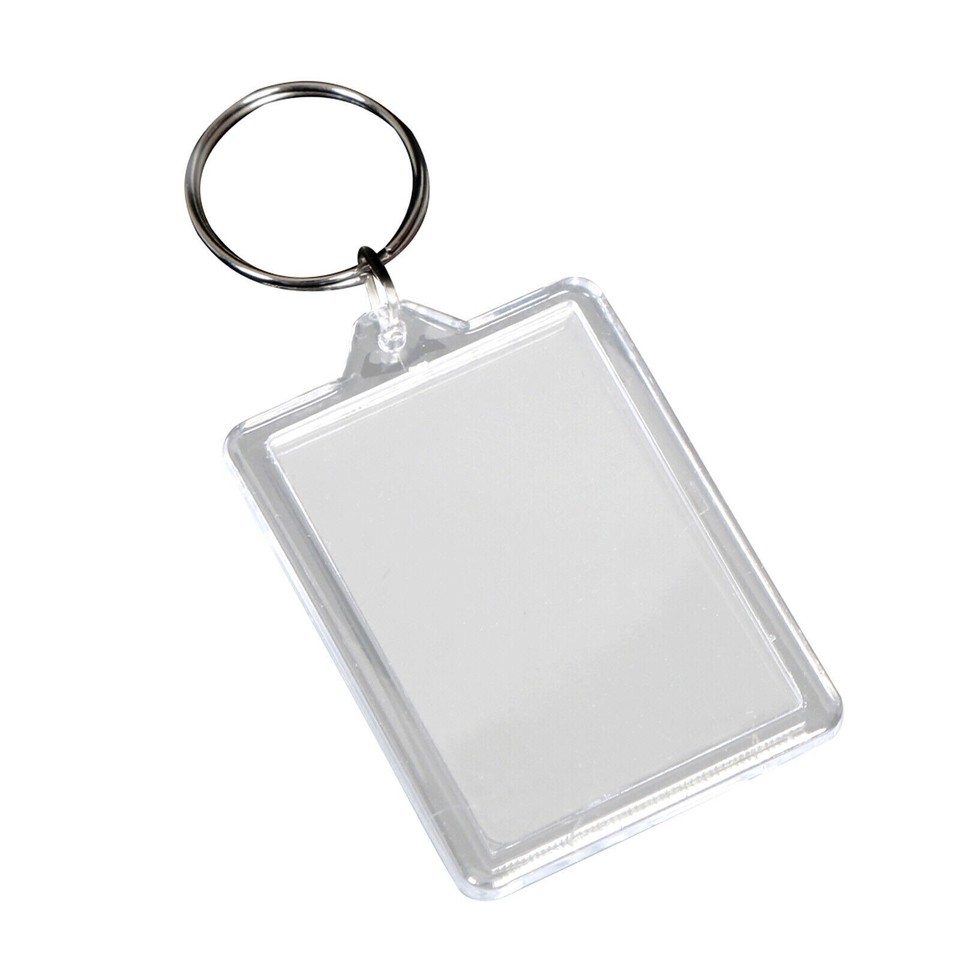 6 Pack 50x35mm Insert Clear Blank Acrylic Plastic Photo Keyrings ...