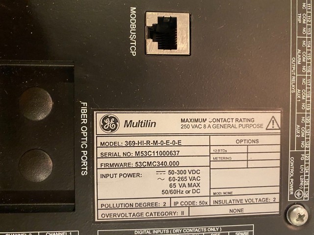 GE Multilin 369 Motor Management Relay 369-HI-R-M-0-E-0-E For PARTS ...