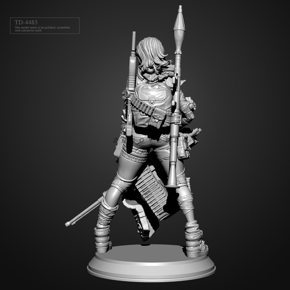 Gunner Girl 1/35 1/24 3D Print Model Kit Unpainted Unassembled TD-4483 ...