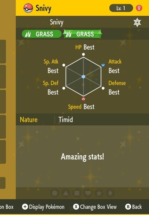 Non-Shiny Snivy 6IV Lv.1 Timid Nature Contrary Ability Pokemon Scarlet ...