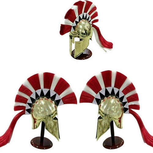 Medieval Corinthian Armor Helmet Greek Larp Sca With Plume Halloween ...