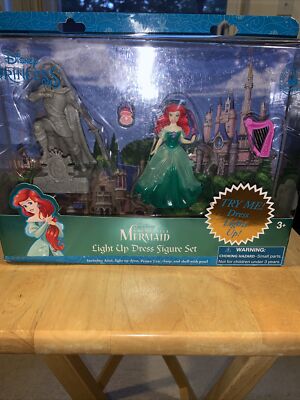 WDW Disney Parks The Little Mermaid Light Up Dress Figure Set Brand New ...