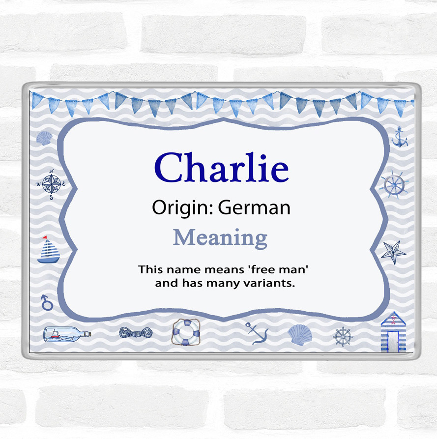 Charlie Name Meaning Jumbo Fridge Magnet Nautical | eBay