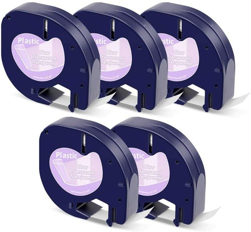 5 PK Dymo 16952 LetraTag Refills Compatible Clear Label Tape Label ...