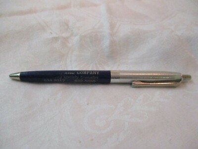 Vintage Everglide navy & chrome Ballpoint Pen Advertising Leo Ricketts ...
