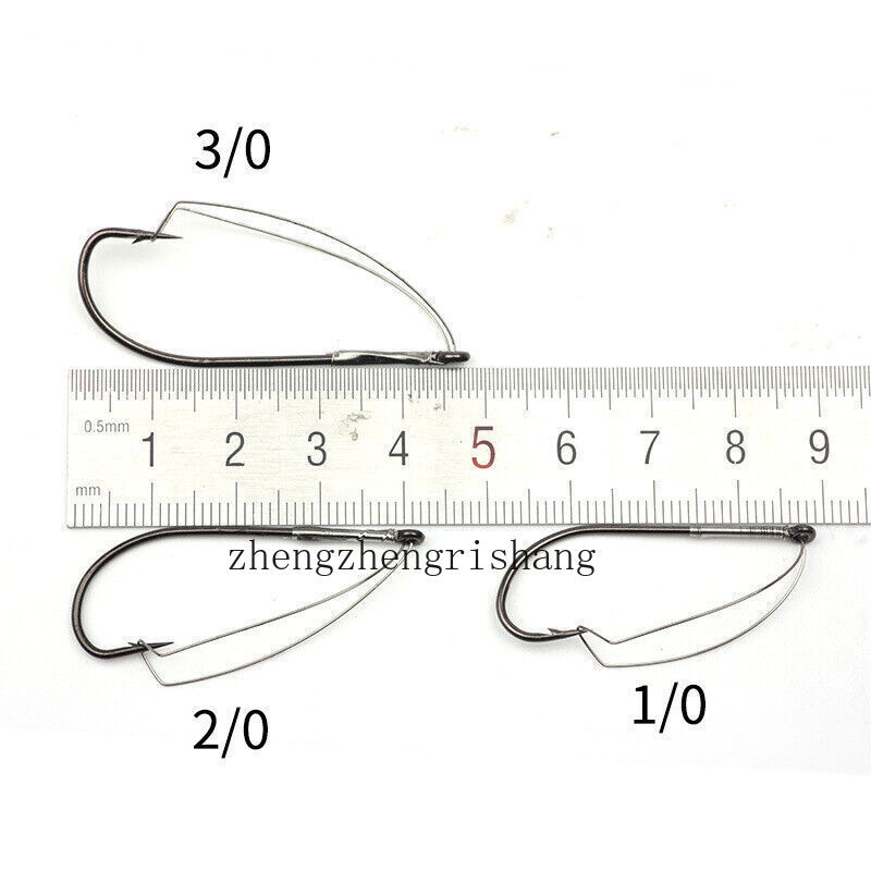 20pcs Weedless Fishing Hooks Wacky Rig Drop Shot Rig Weed Gurad Worm ...