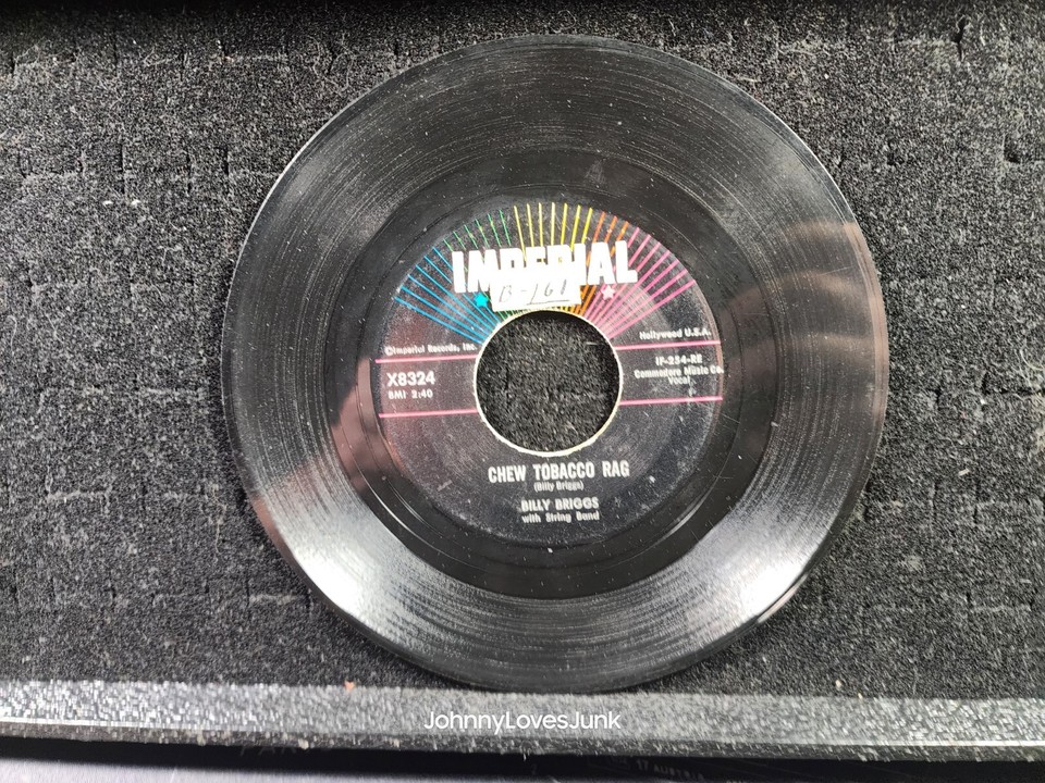 Billy Briggs With String Band Chew Tobacco Rag 1 & 2 45 RECORD Tested ...