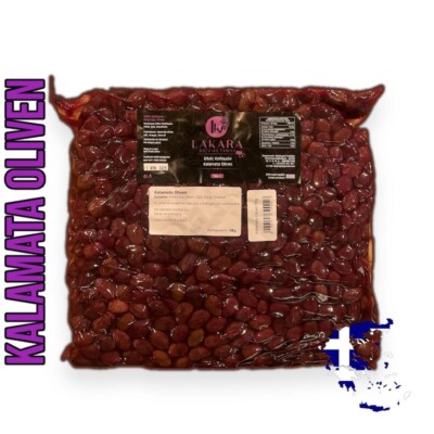 Kalamata Kalamon Oliven Griechische mit kern Olives Greek 5 Kg Lakara ...