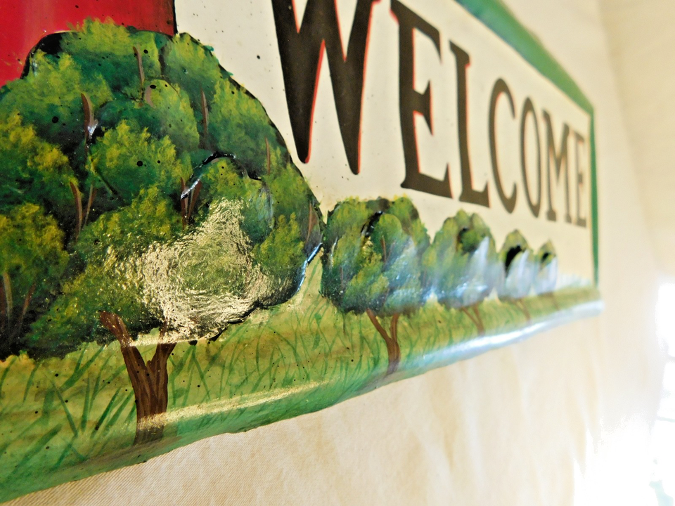 VTG painted Metal Welcome Sign Jupiter Inlet FL LIGHTHOUSE Coastal ...