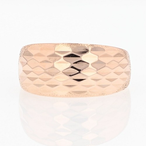 10.2mm Diamond-Cut Textured Band Ring 14k Rose Gold 3.47 Grams Size 8 ...