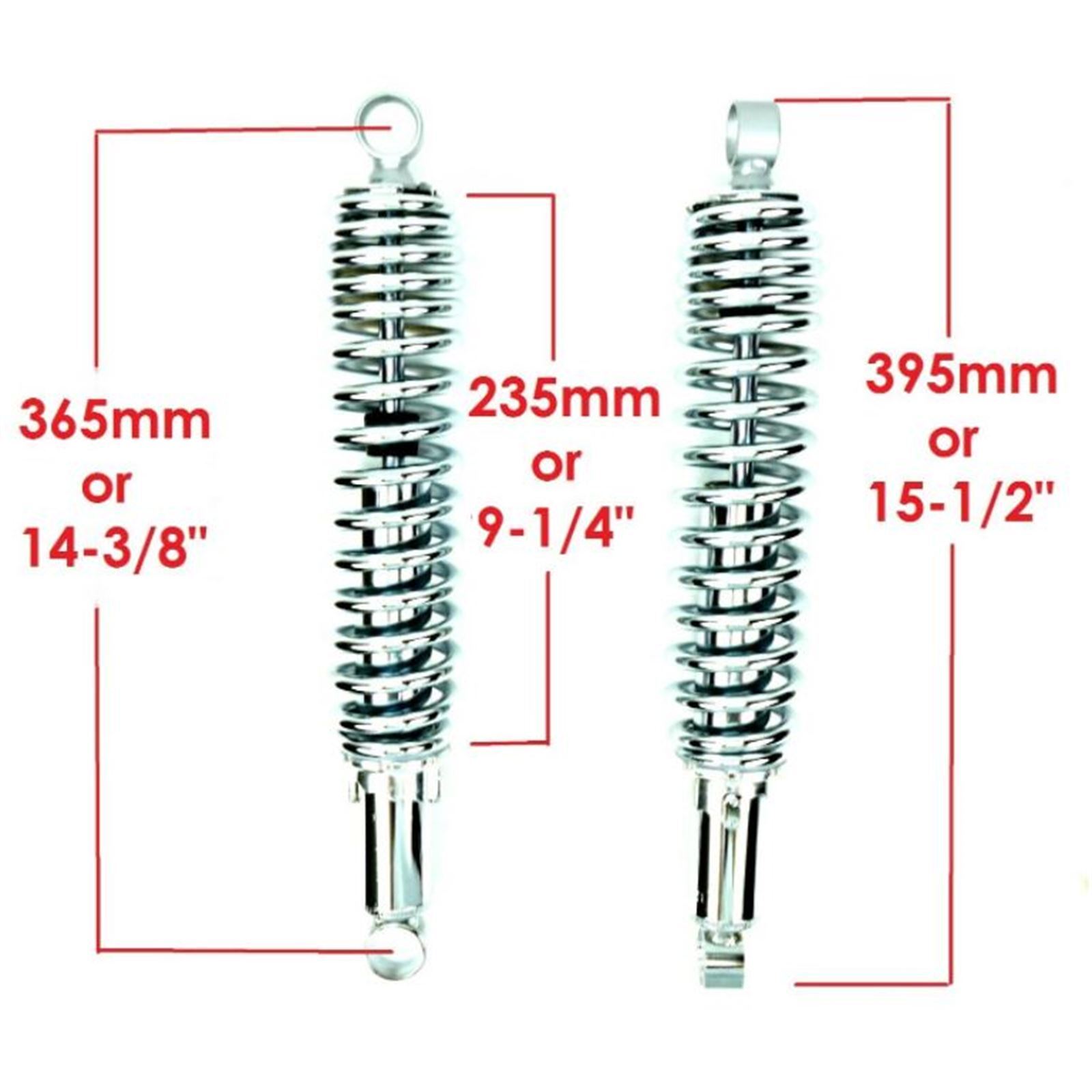 MDI Shocks - 365mm Chrome Body / Chrome Spring / Eye to Eye / No Shroud ...