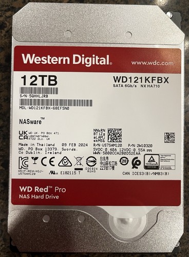 Western Digital Red Pro 12TB 7200RPM SATA 6Gb/s 256MB NAS Hard Drive | eBay
