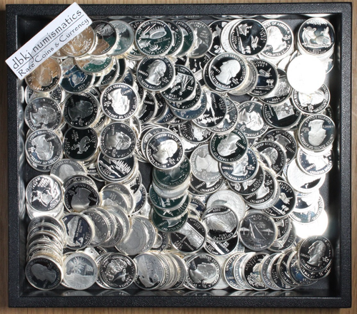 (40) PROOF 90% Silver State Quarter $10 FACE Roll Bullion Junk ...
