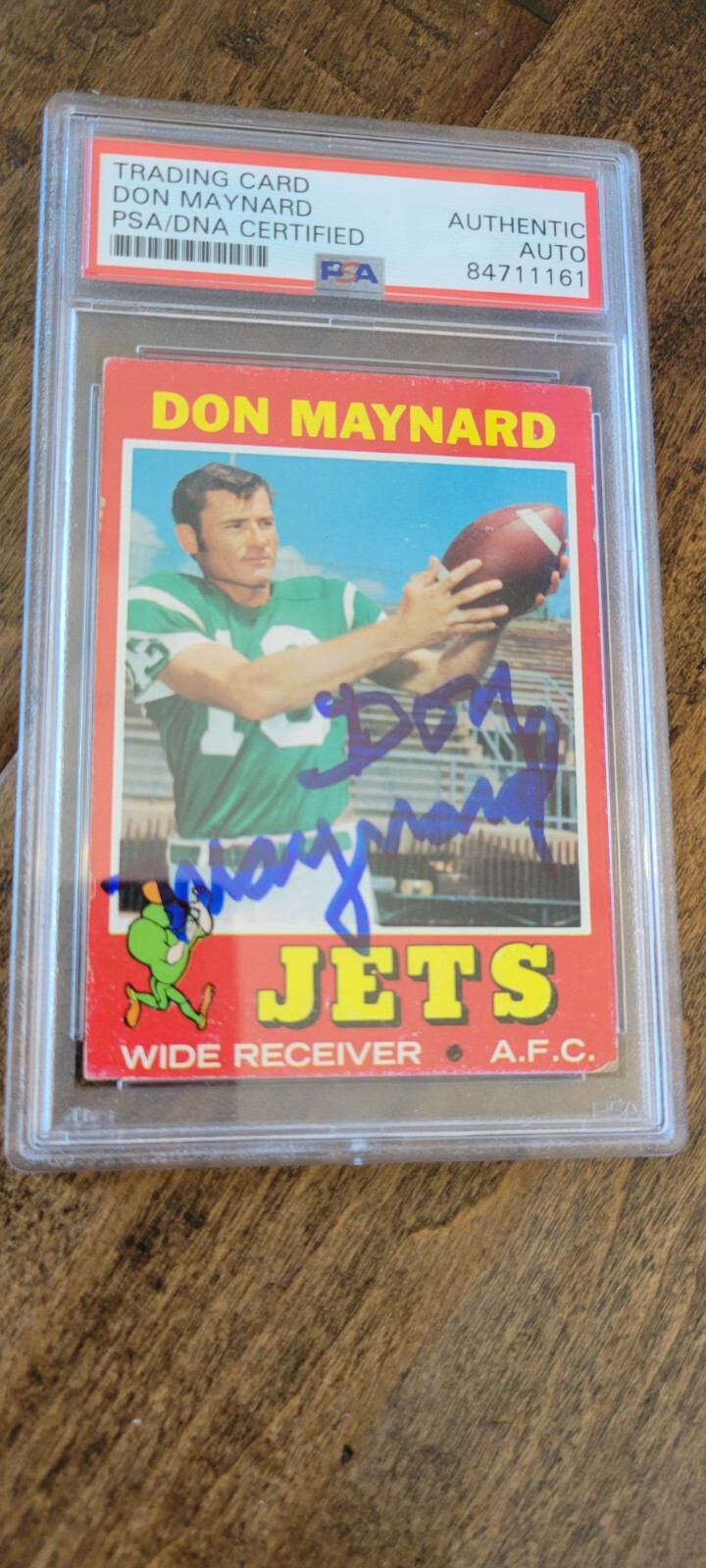 1971 TOPPS SIGNED CARD DON MAYNARD NEW YORK JETS GIANTS AFL HOF PSA DNA ...