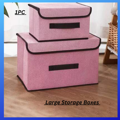 Large Storage Boxes Foldable Canvas Folding Fabric Clothes Baskets with ...