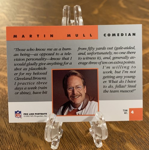 1992 Pro Line Portraits Team NFL Martin Mull #4 Comedian | eBay