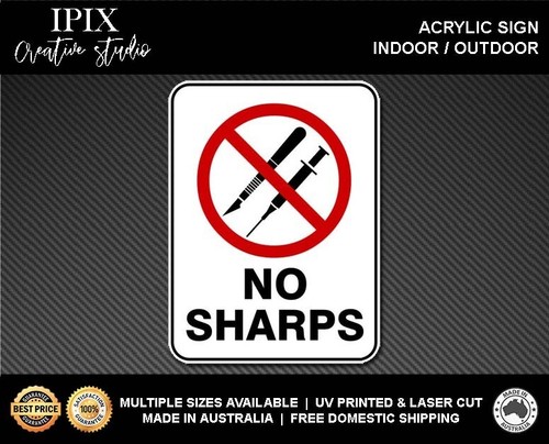 NO SHARPS - PROHIBITION | ACRYLIC | SIGN | HEALTH & SAFETY | eBay