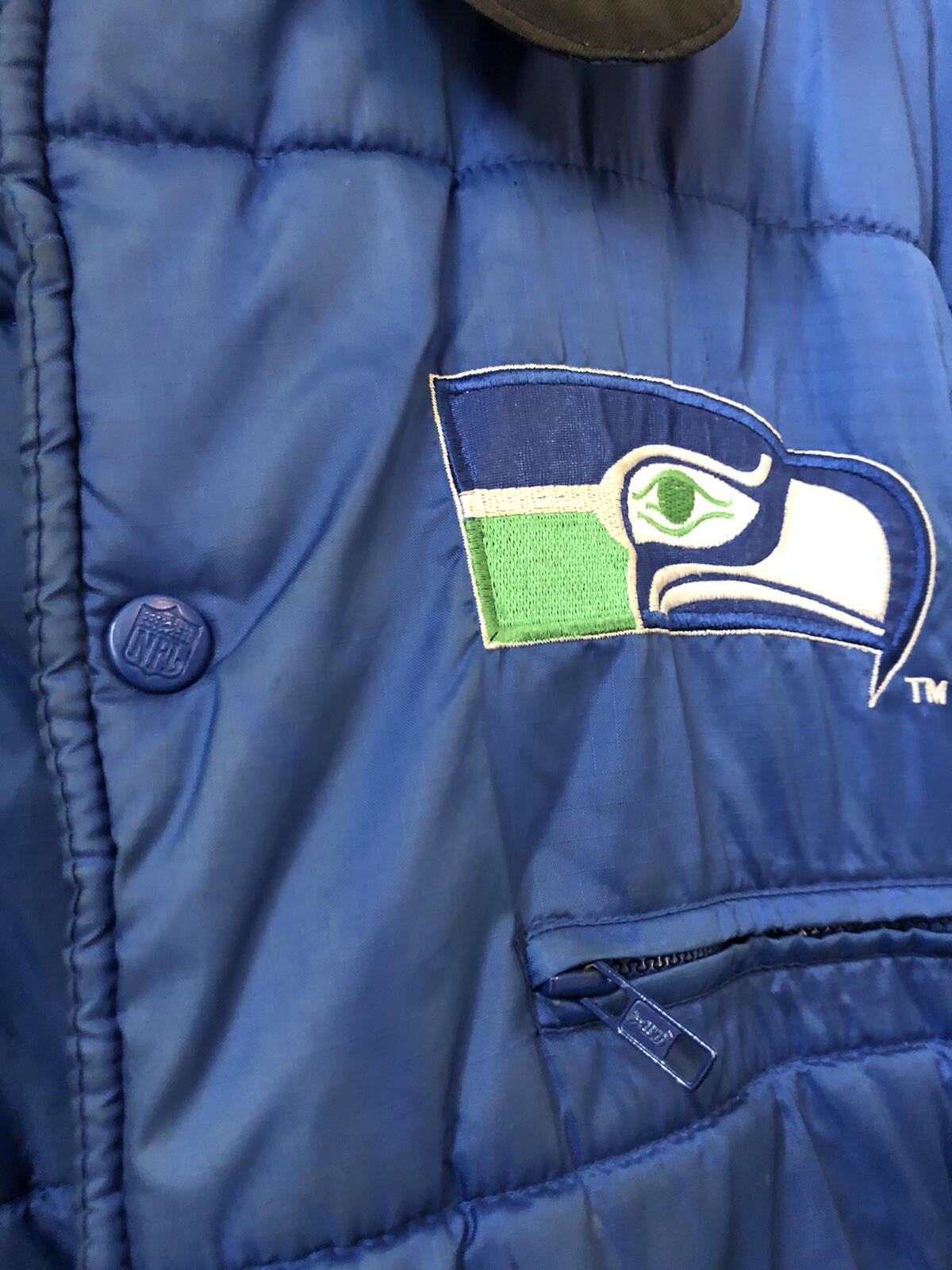 Vintage Seattle Seahawks Proplayer Reversible Jacket w/ Detachable Hood ...