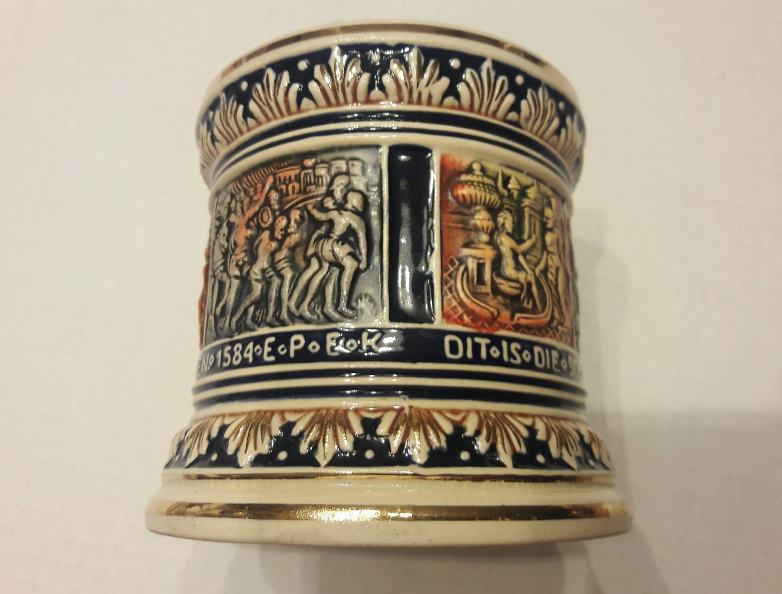 Vintage Marzi & Remy Majolica Ironstone Humidor Tobacco Jar Germany | eBay