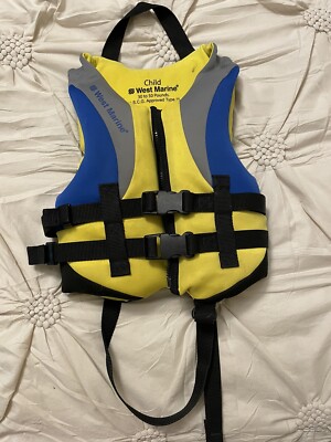 West Marine Child Life Jacket 30-50 Lbs U.S.C.G Approved Type III ...