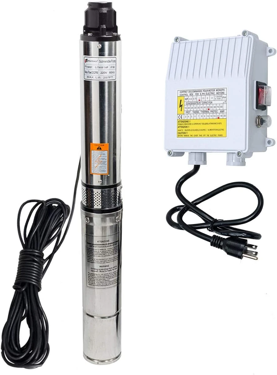 VEVOR Deep Well Submersible Pump, 230V/60Hz, 37gpm 276ft, 48% OFF
