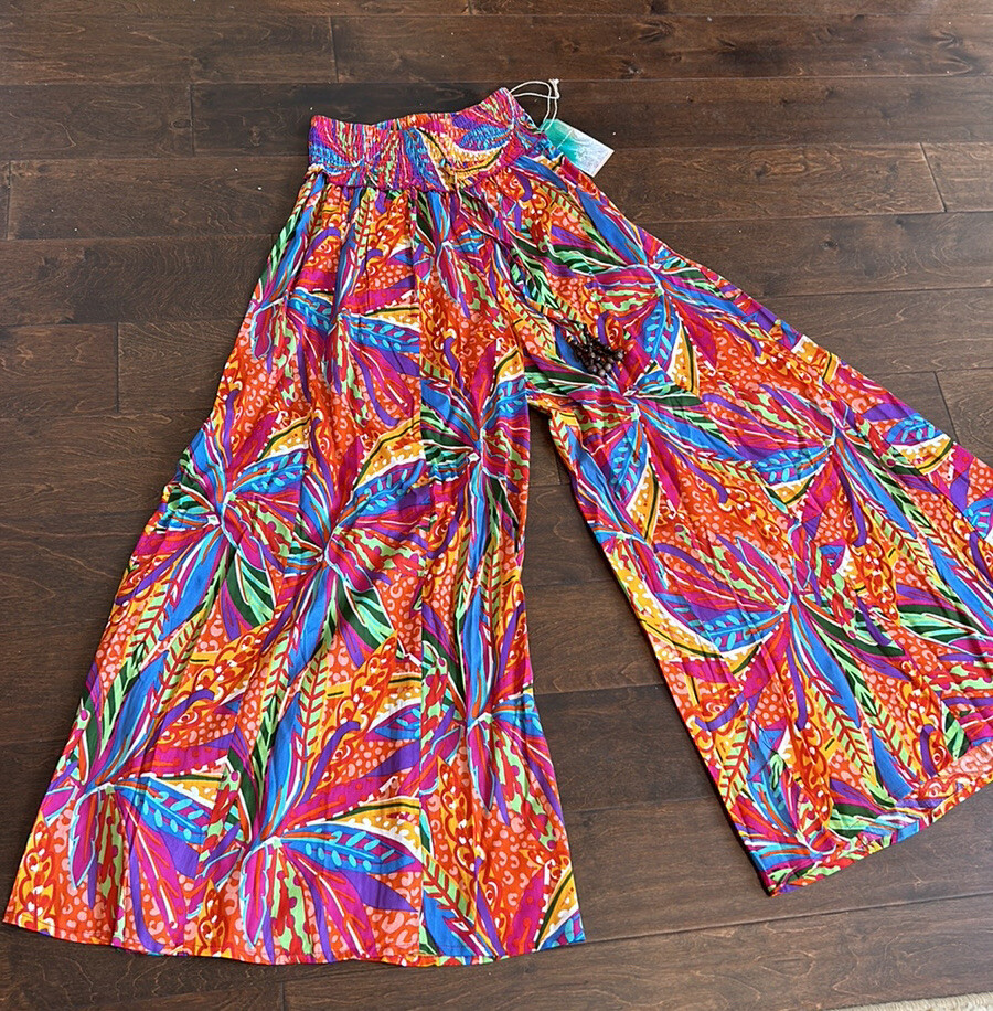 True Destinations Resort Wear Flare Pants Beach Coverup sz M New Wide ...