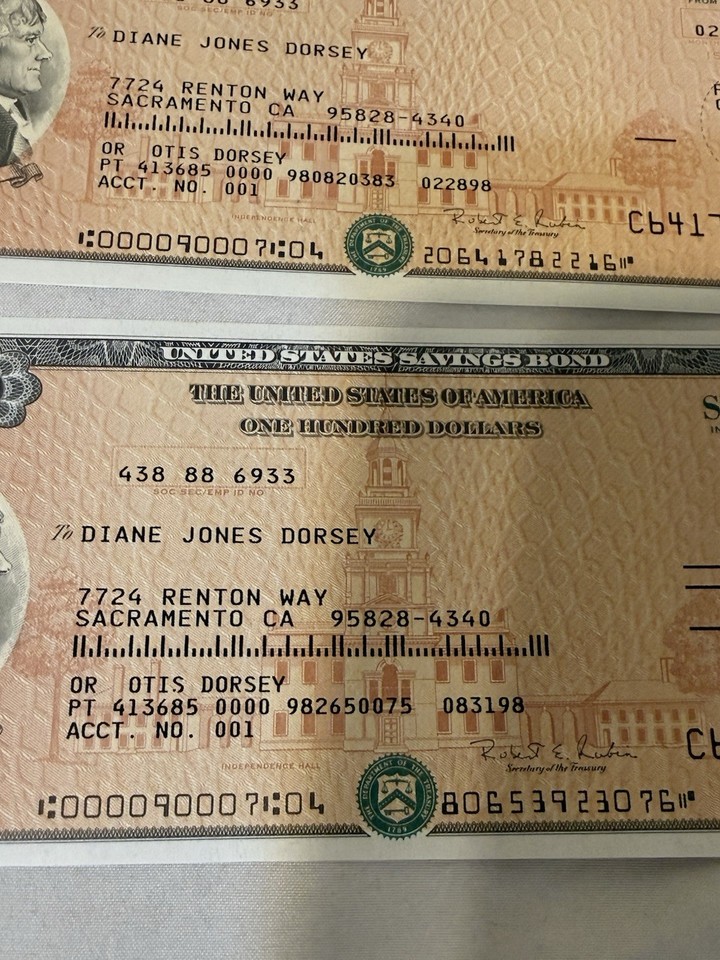 Lot of 18 $100 U.S. Savings Bonds Series EE 1997-2000 Vintage Paper ...