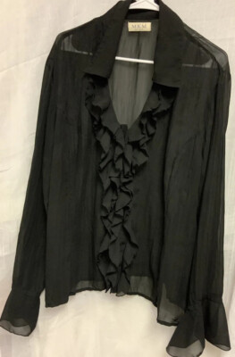 MKM Designs Black Plus Size Dress Shirt 2XL | eBay