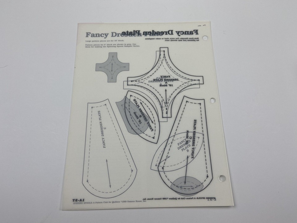 Fancy Dresden Plate quilt pattern with template Around The House #1 ...