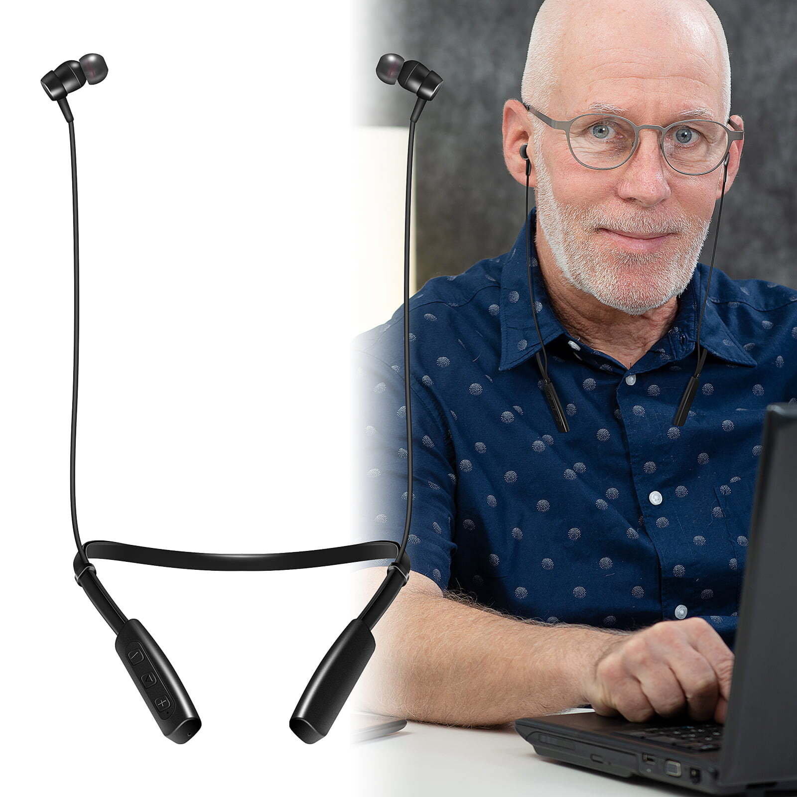 Neckband Hearing Amplifier Rechargeable Hearing Aids Up To 80 Hrs ...