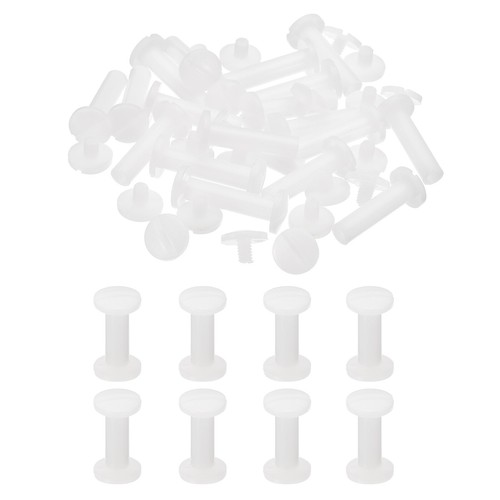 20mm Chicago Screws, 20 Sets Plastic Chicago Screw Slotted Binding Post ...