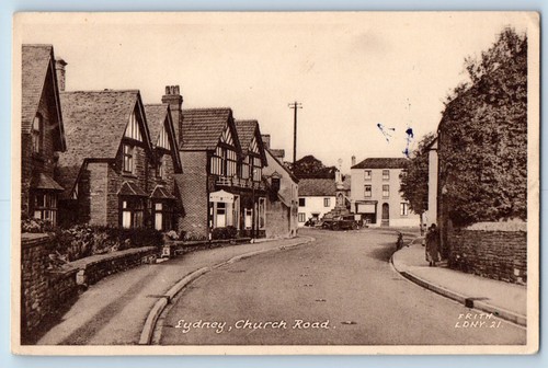 Gloucestershire England Postcard Lydney Church Road c1920's Antique | eBay