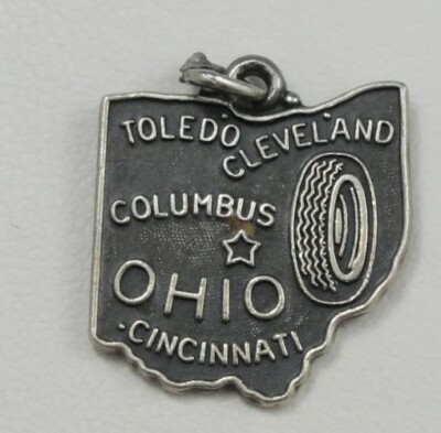 Sterling Silver Ohio State Charm With Wheel Signed STG IMF | eBay