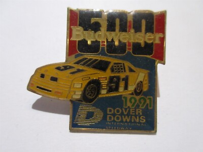 1991 Budweiser 500 NASCAR Racing Hat Pin Dover Downs International ...