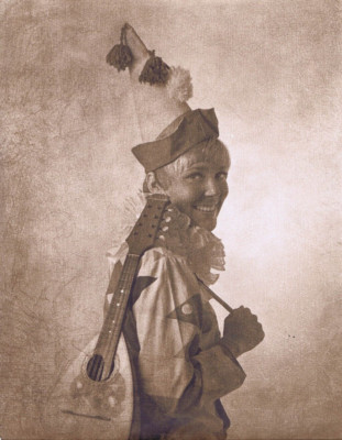 Hendrickson Original Photo Sepia Cute Blonde Clown and Her Guitar 11x14 ...