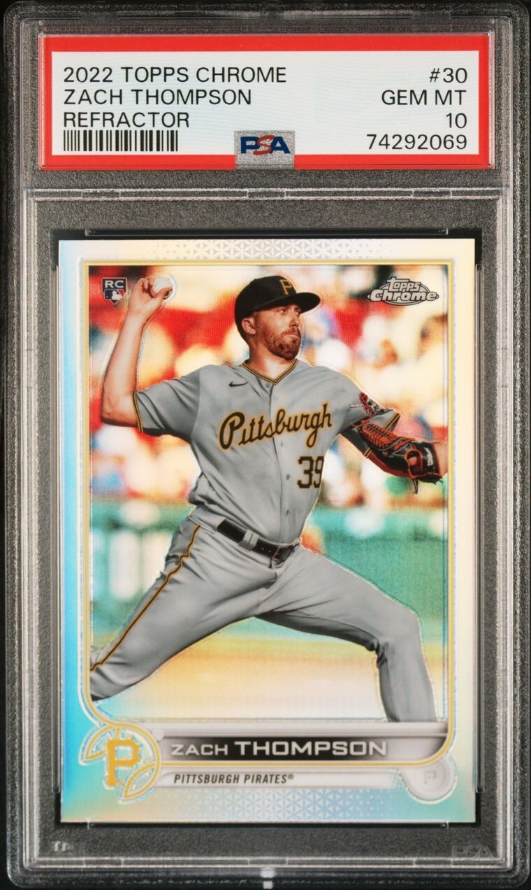 2022 Topps Chrome Zach Thompson REFRACTOR RC PSA 10 GEM MINT ROOKIE #30 ...