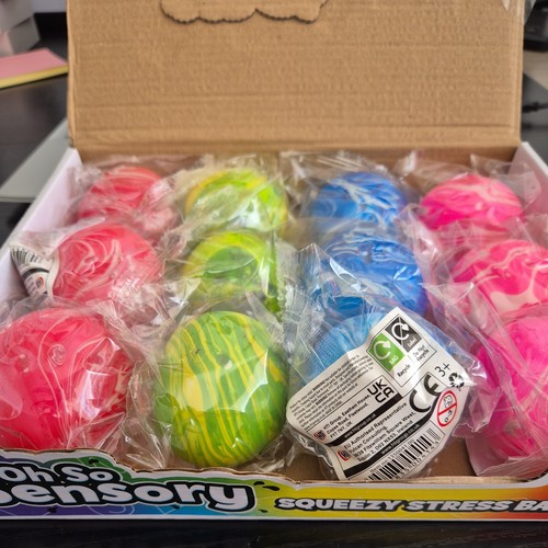 Full box of 12 Oh So Sensory Squeezy Stress Balls Fidget Toy For Kids ...