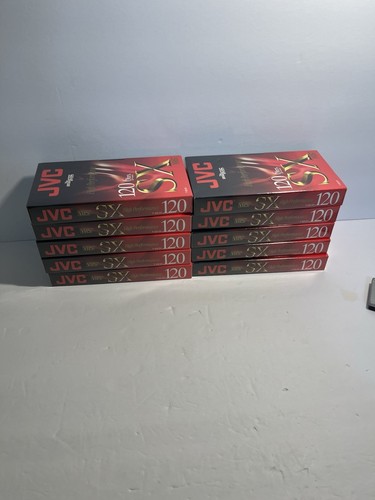Sealed Blank VHS Tape Lot Of 10 JVC SX T-120 High Performance 6 Hour EP ...