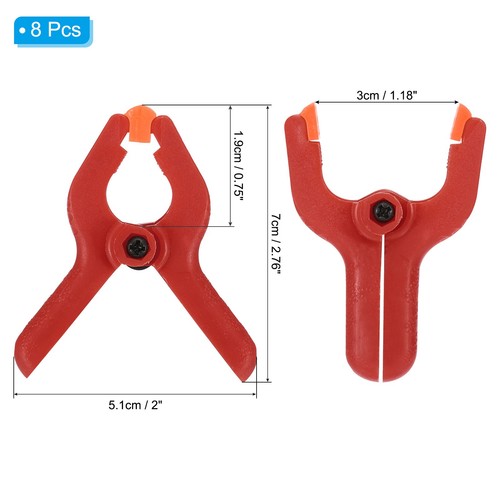 2 Inch Spring Clamps, 8 Pack Plastic Flexible Anti-slip Strong Clips ...