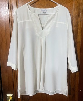 NWOT Women’s Large Kate And Mallory White 3/4 Sleeve Tunic Blouse | eBay