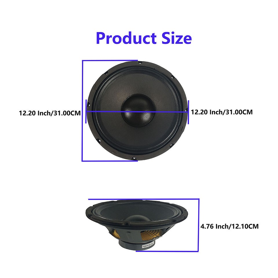12 Inch Replacement Sub-woofer 8 Ohm For Audio DJ PA Speaker Bass ...