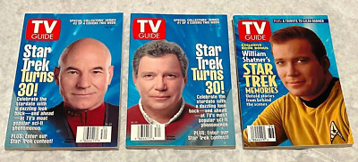 3 Star Trek TV Guide magazines NO LABELS 1993 1996 Shatner Next ...